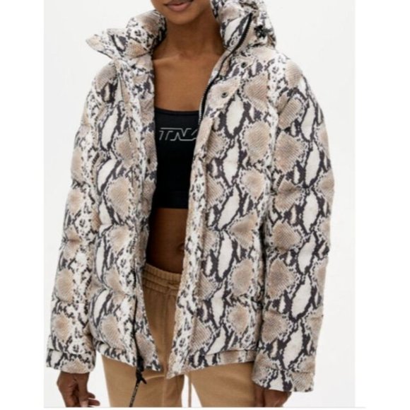Aritzia | Jackets & Coats | Aritzia Tna The Super Puff Snakeskin Python ...